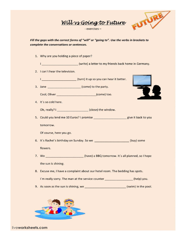 Going To Vs Will Worksheet | PDF