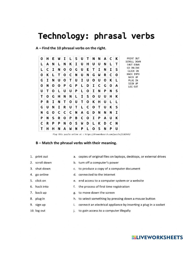 Technology - Hrasal Verbs | PDF