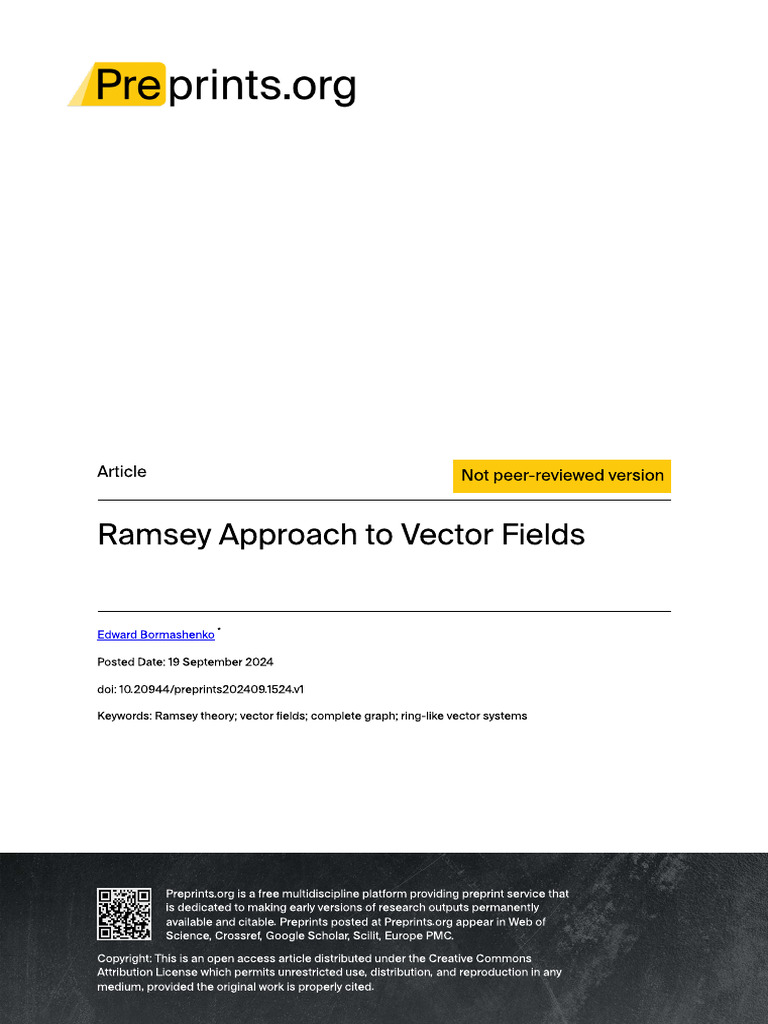 Ramsey Approach To Vector Fields Pdf