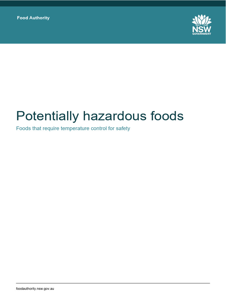 Potentially Hazardous Foods | PDF