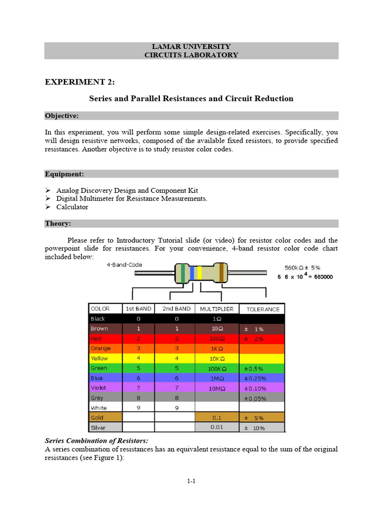 Understanding 580 Ohm Resistor Code | PDF | Resistor | Series And ...