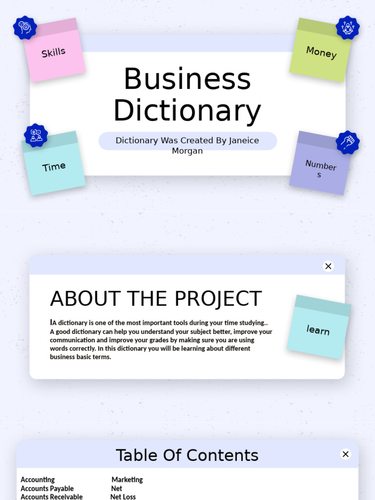 Buisness Basic Dictionary Project (Digital) | PDF