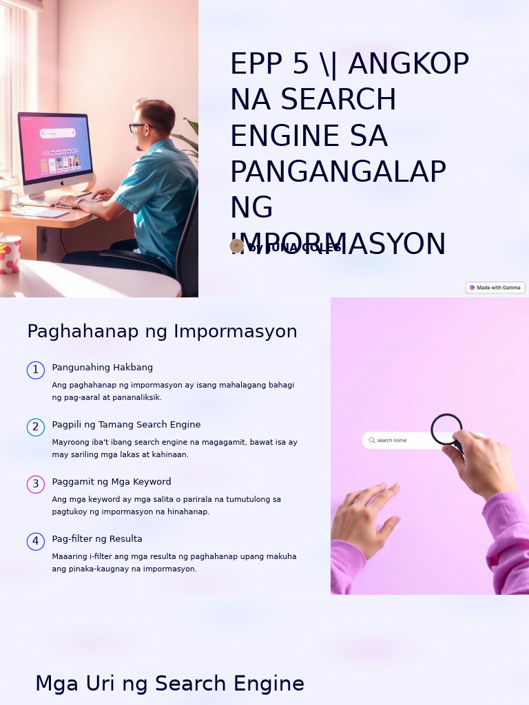 EPP 5 or ANGKOP NA SEARCH ENGINE SA PANGANGALAP NG IMPORMASYON | PDF