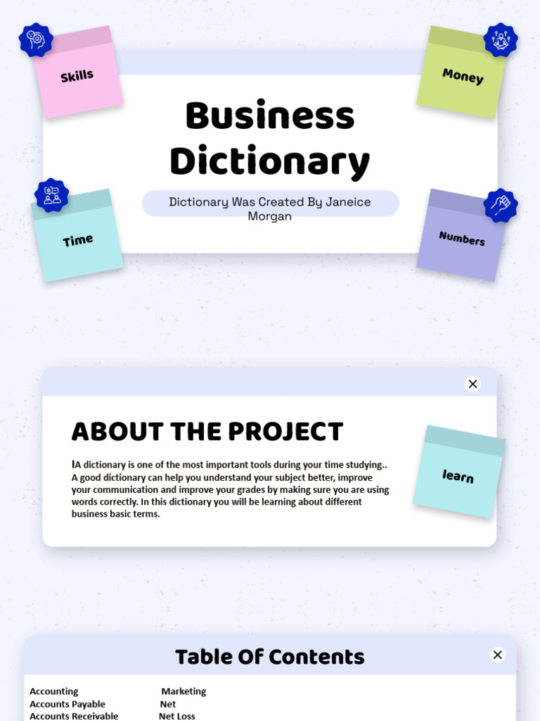 Buisness Basic Dictionary Project (Digital) | PDF