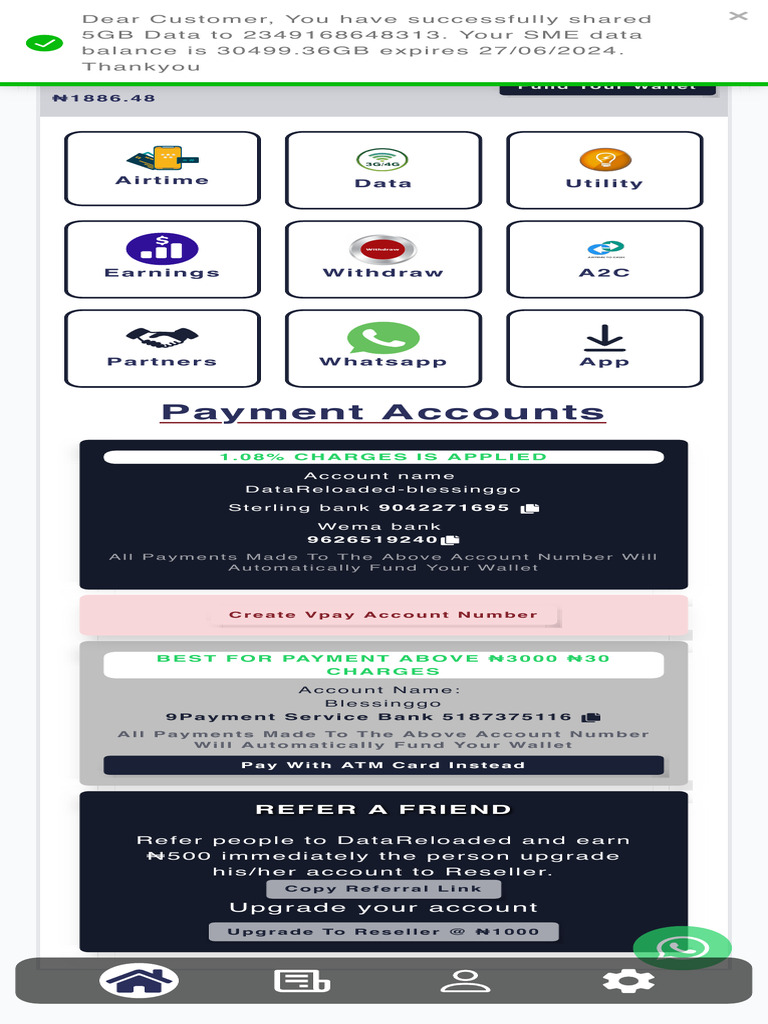 Data Reload and Airtime Services | PDF