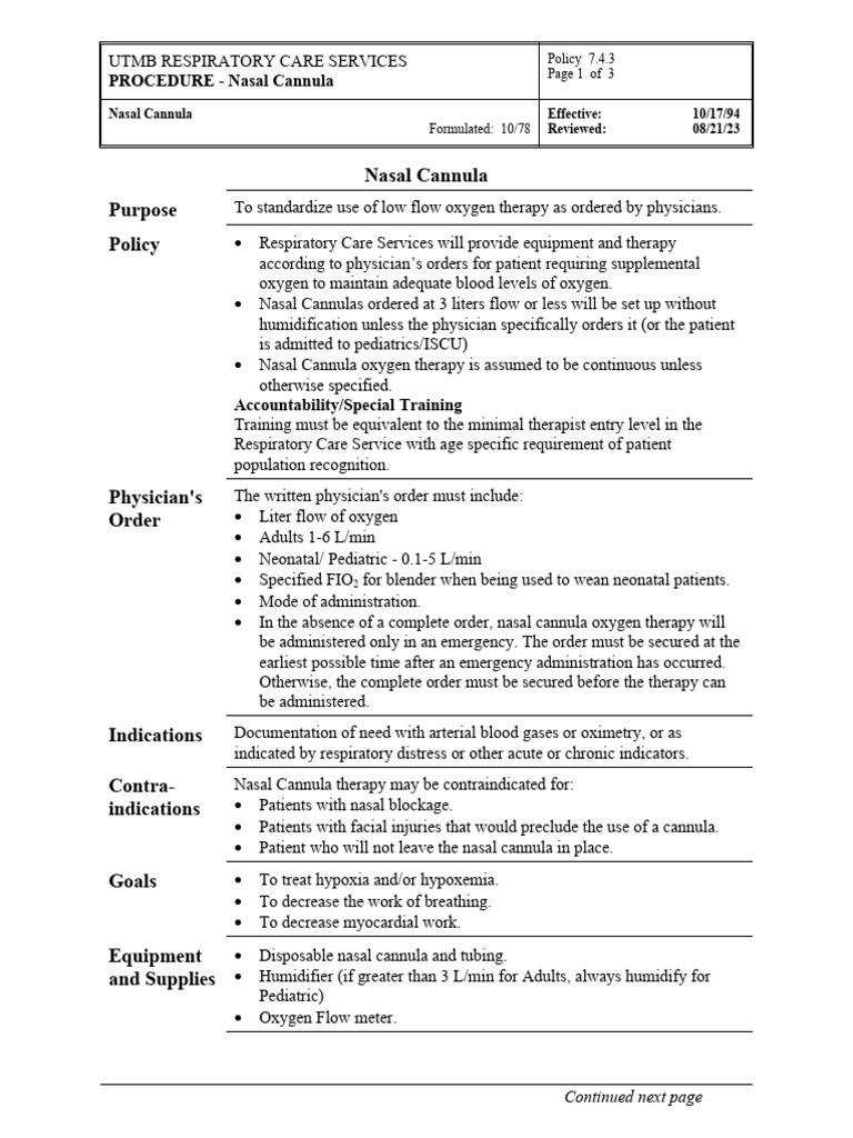 07.04.03 Nasal Cannula | PDF