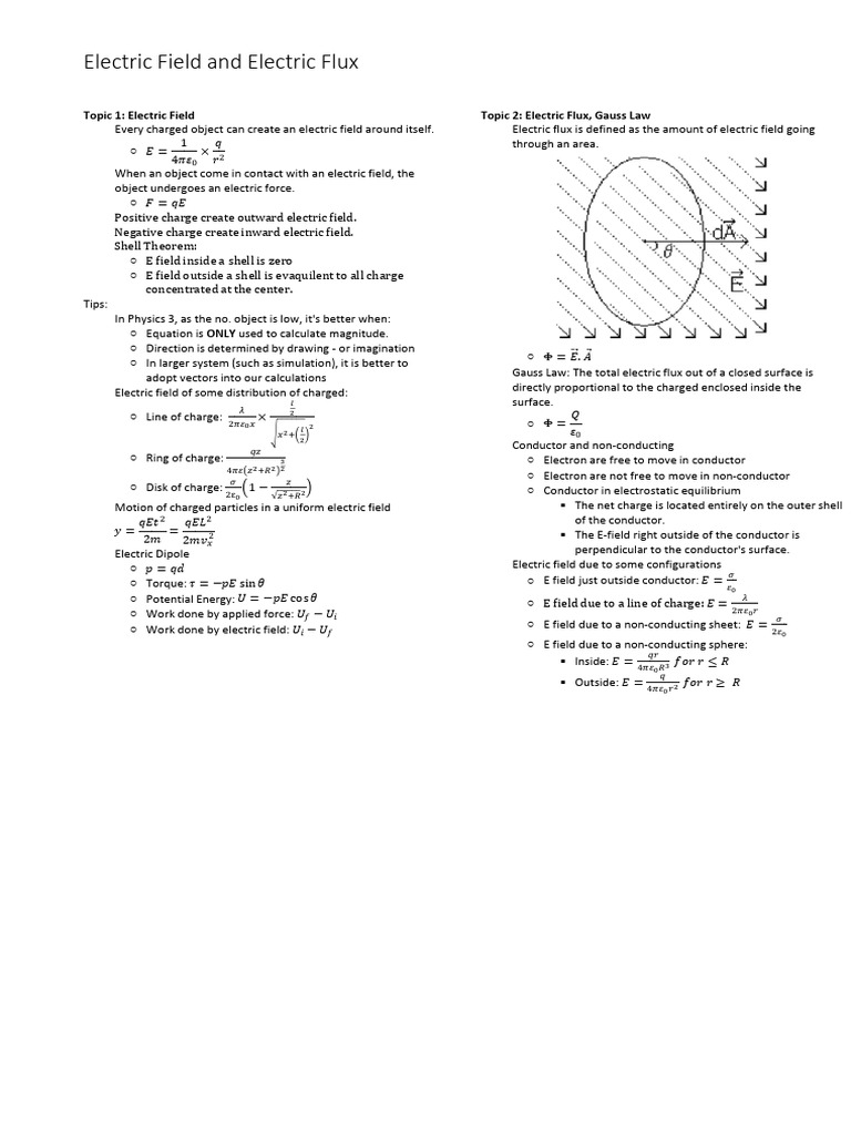 Electric Field and Electric Flux | PDF