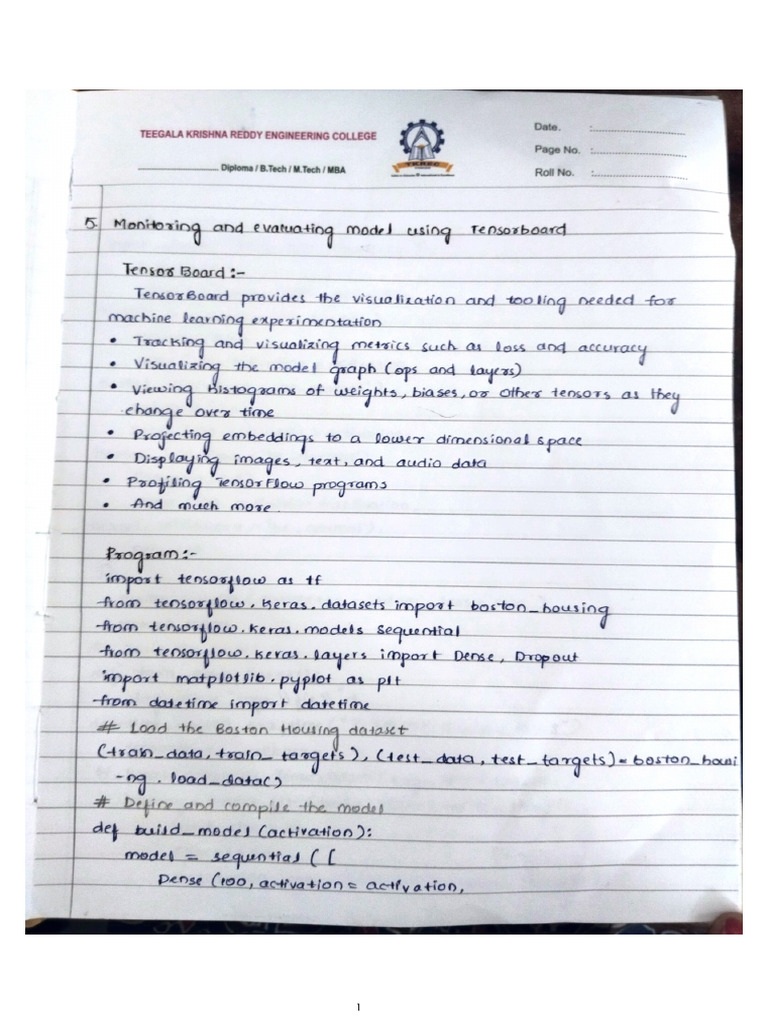 tensor flow lab record | PDF