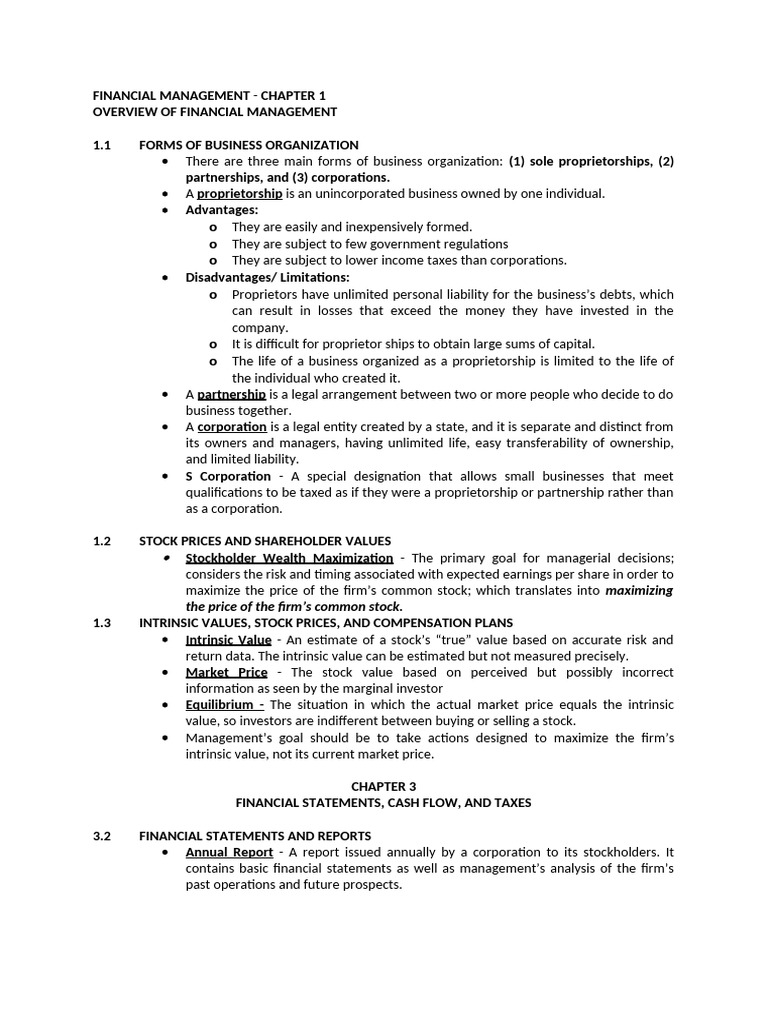 Financial Management - 1 | PDF