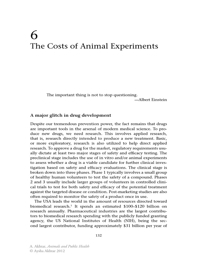 Cost of Animal Experimentation | PDF