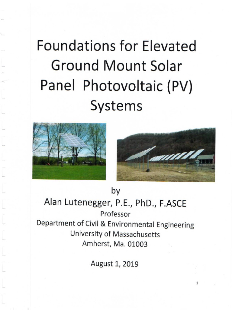 Foundations For Elevated Ground Mount Solar PV Systems | PDF