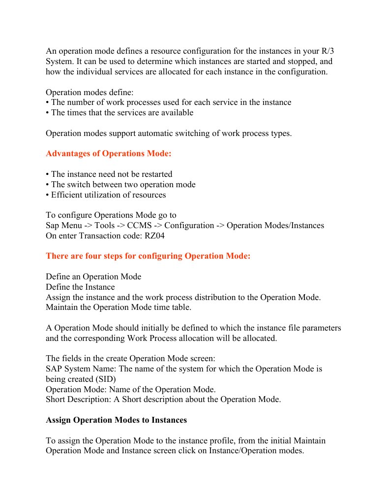 SAP R/3 Operation Mode Configuration | PDF