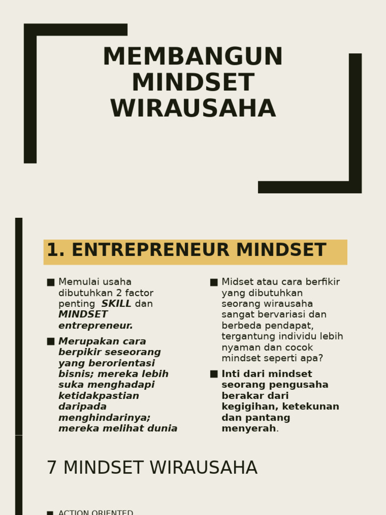 Membangun Mindset Wirausaha | PDF