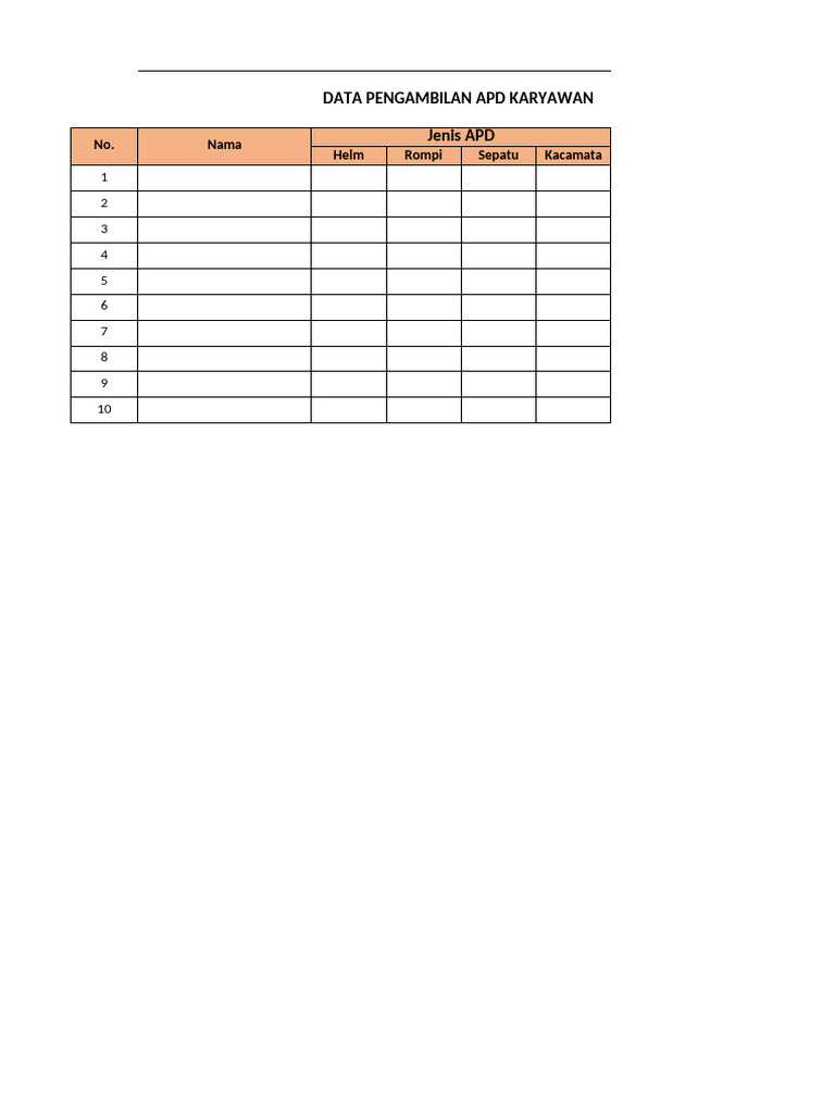 data pengembalian APD | PDF