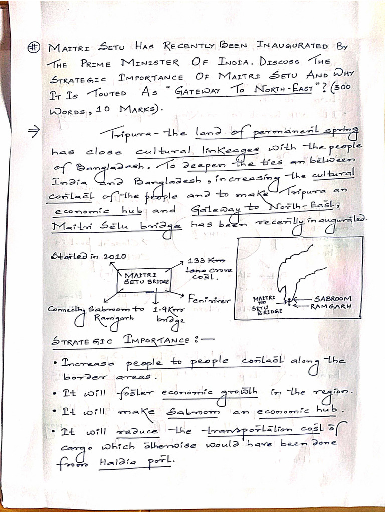 Sample Mains Answer Writing (Maitri Setu) | PDF