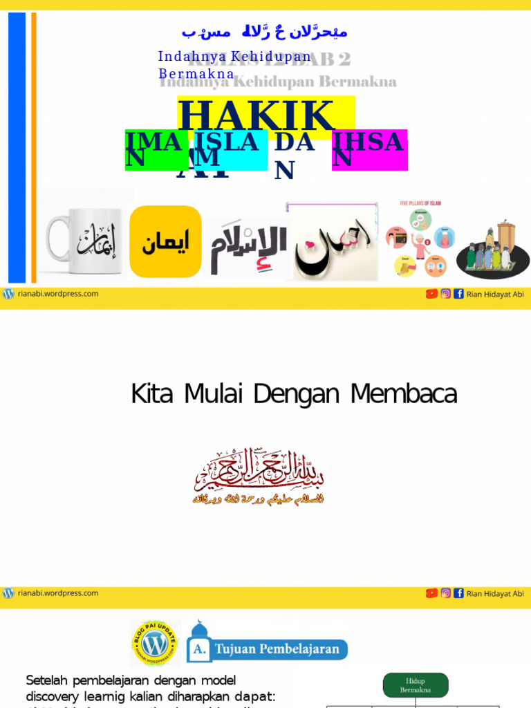 Hakikat Iman, Islam Dan Ihsan PPT Kurikulum Merdeka | PDF