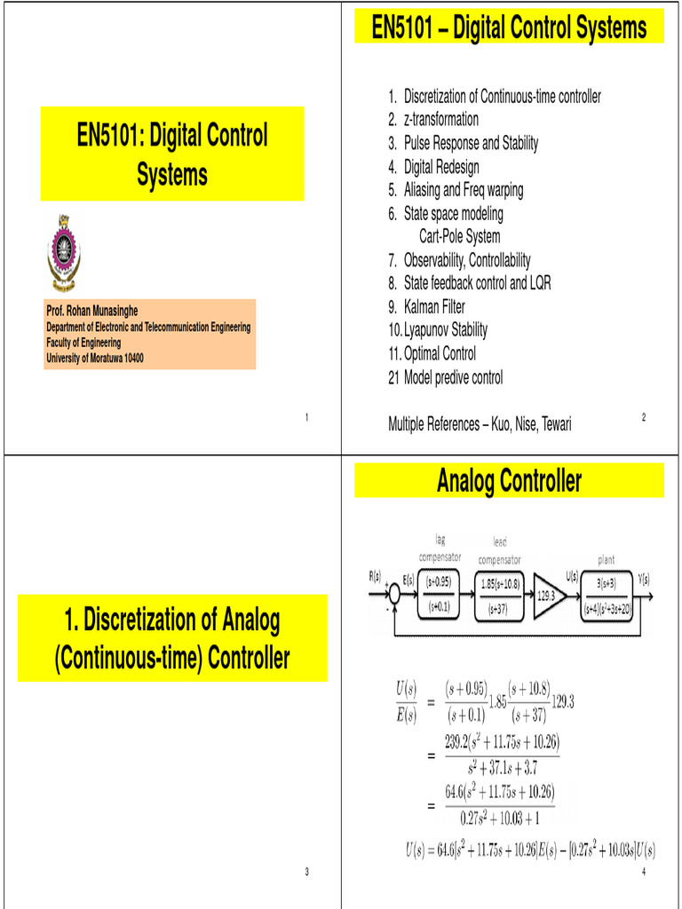 Lec 1 Introduction to Digital Control | PDF Lec 1 Introduction to Digital Control | PDF