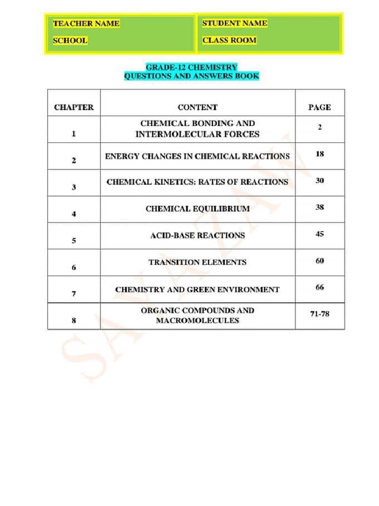 G12 chemistry (အခန်းစုံ အဖြေ) | PDF
