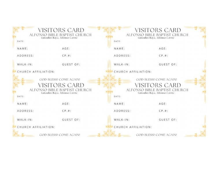 Visitors Card | PDF