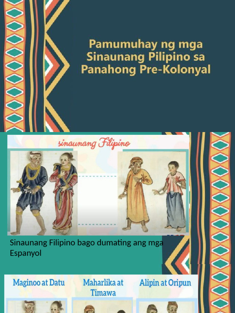 Ap5 q1w5 Pamumuhay NG Unang Filipino Noong Pre Kolonyal Ap5 Q1week4 | PDF