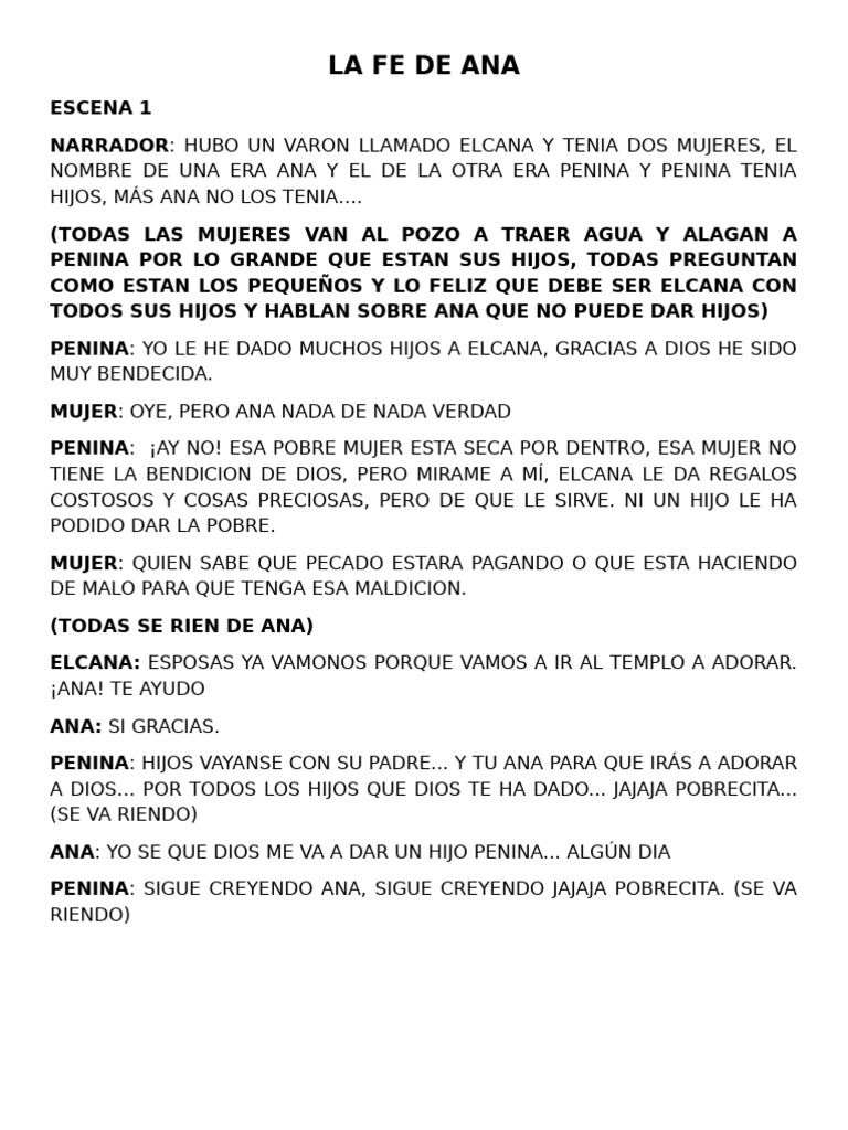 La Fe de Ana (Dramatizacion) | PDF | Teología | Religión y espiritualidad