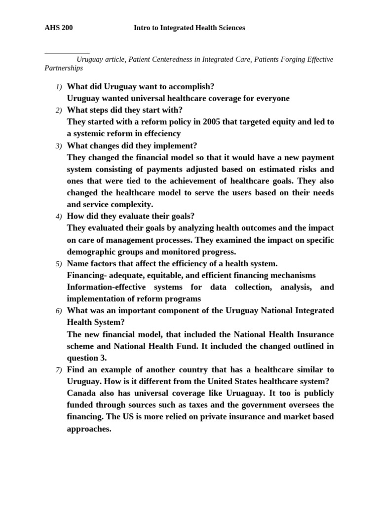 AHS200 Assignment#7 | PDF