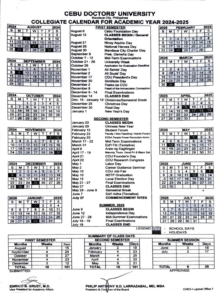 School Calendar AY 2024 2025 | PDF
