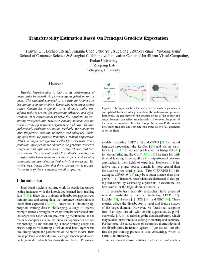 Transferability Estimation Based On Principal Gradient Expectation | PDF