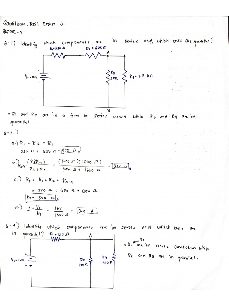 Activity in Series-Parallel Circuit | PDF