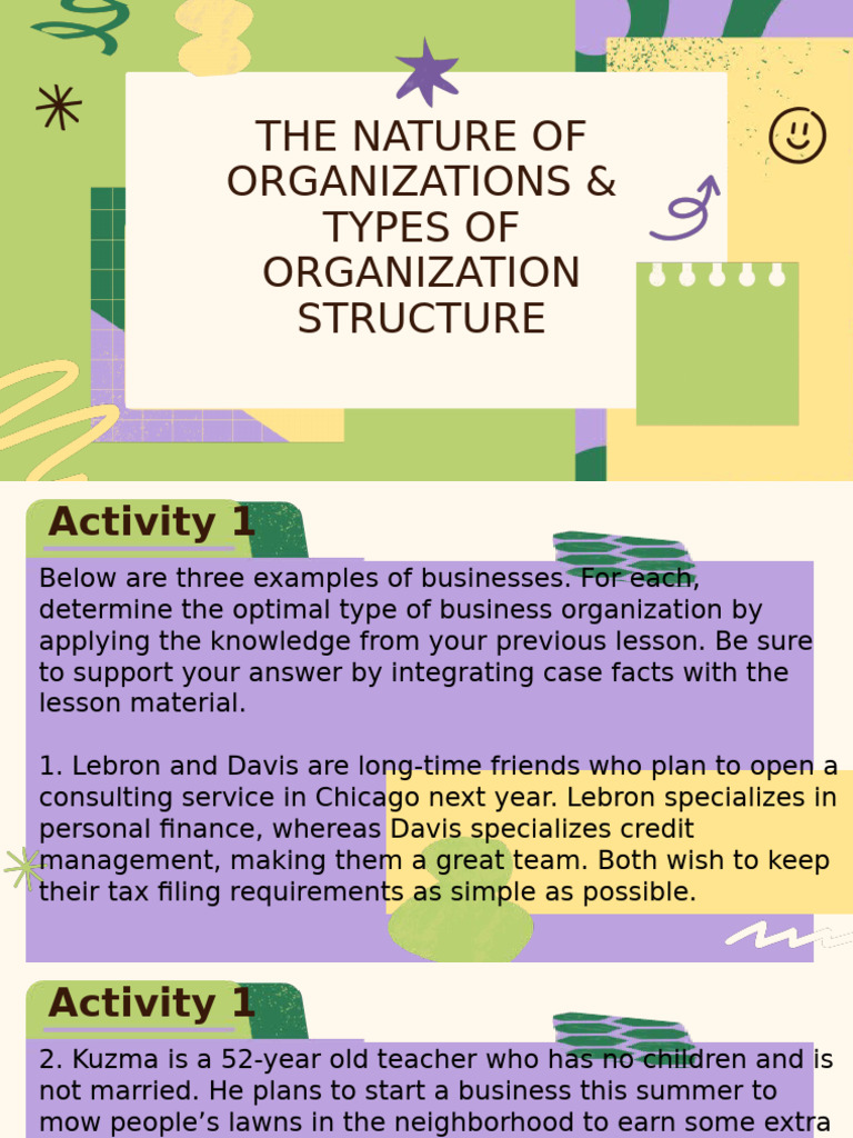 Lesson 6 Nature of Organization | PDF | Corporations | Business