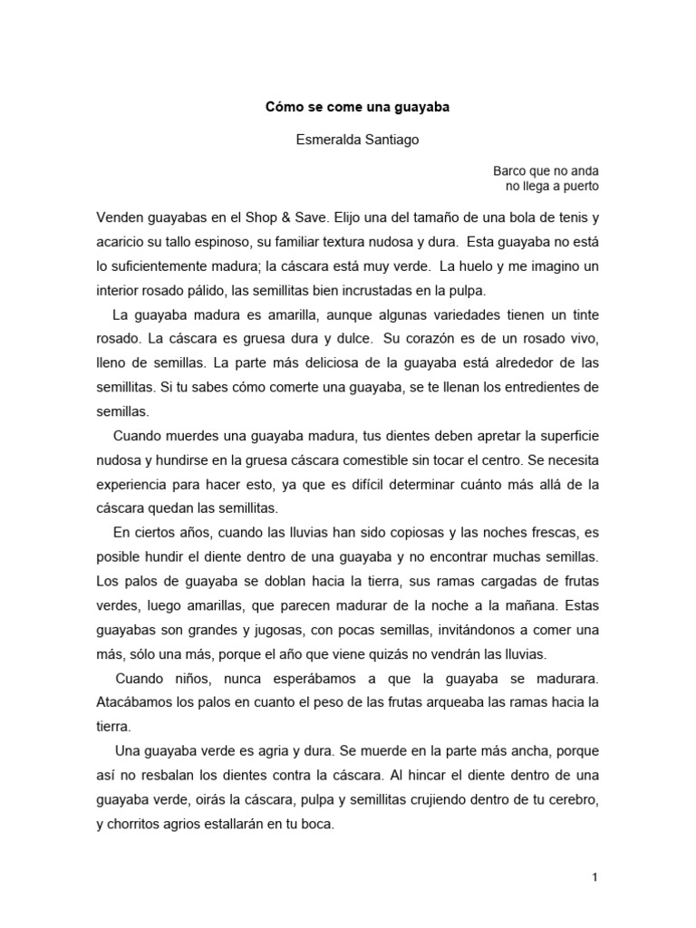 Guayaba-Esmeralda Santiago | PDF