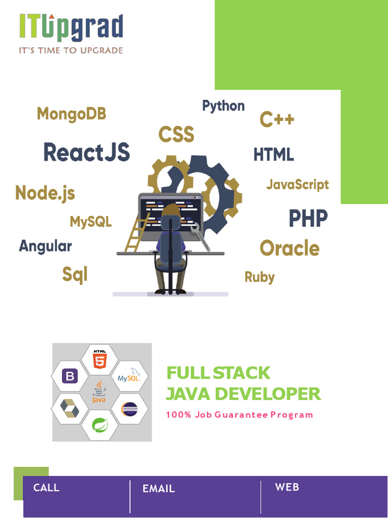 ITUPGRAD Full-Stack-Java-Development-Course-Brochure | PDF | Java Script | Bootstrap (Front End ...