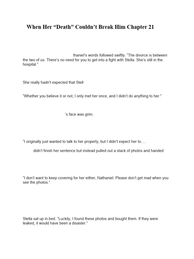 When Her "Death" Couldn't Break Him Couldn't BH 21-30 | PDF | Dream