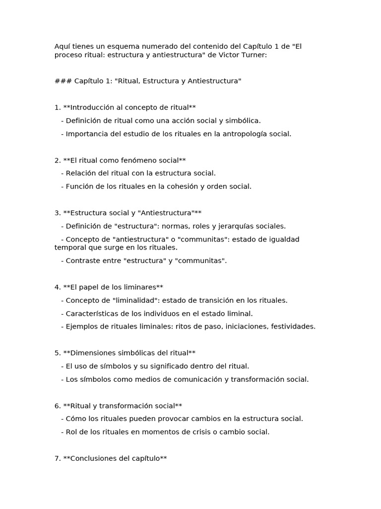 Turner Rituales Liminalidad y Communitas | PDF