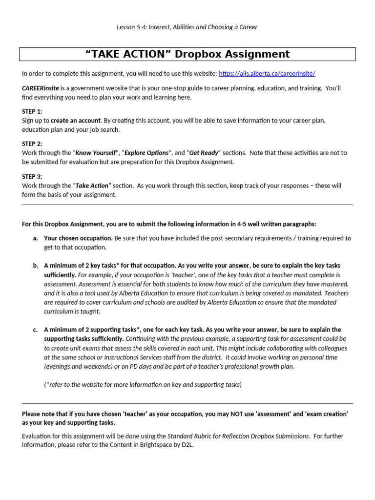 Lesson 5-4 Interests Abilities and Choosing A Career Worksheet | PDF