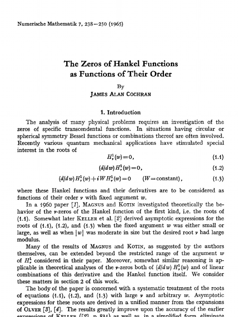 The Zeros of Hankel Functions | PDF | Asymptote | Derivative