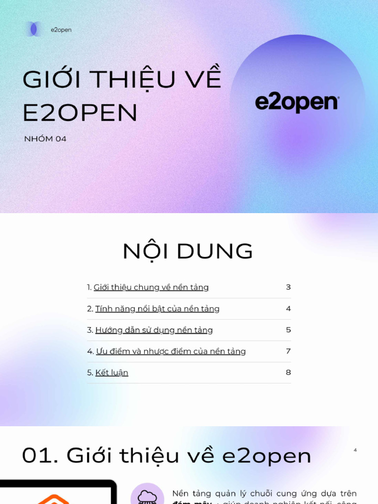 Bài Thuyết Trình Về Ứng Dụng E2open. | PDF