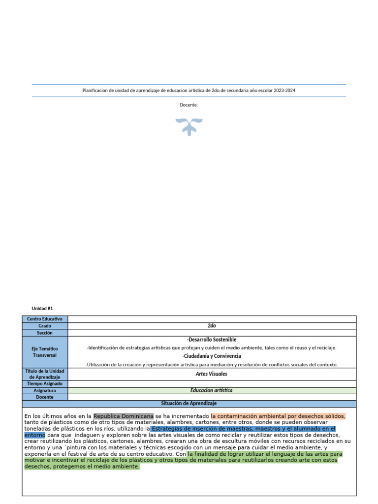Artistica de 2do Sec Lista | PDF
