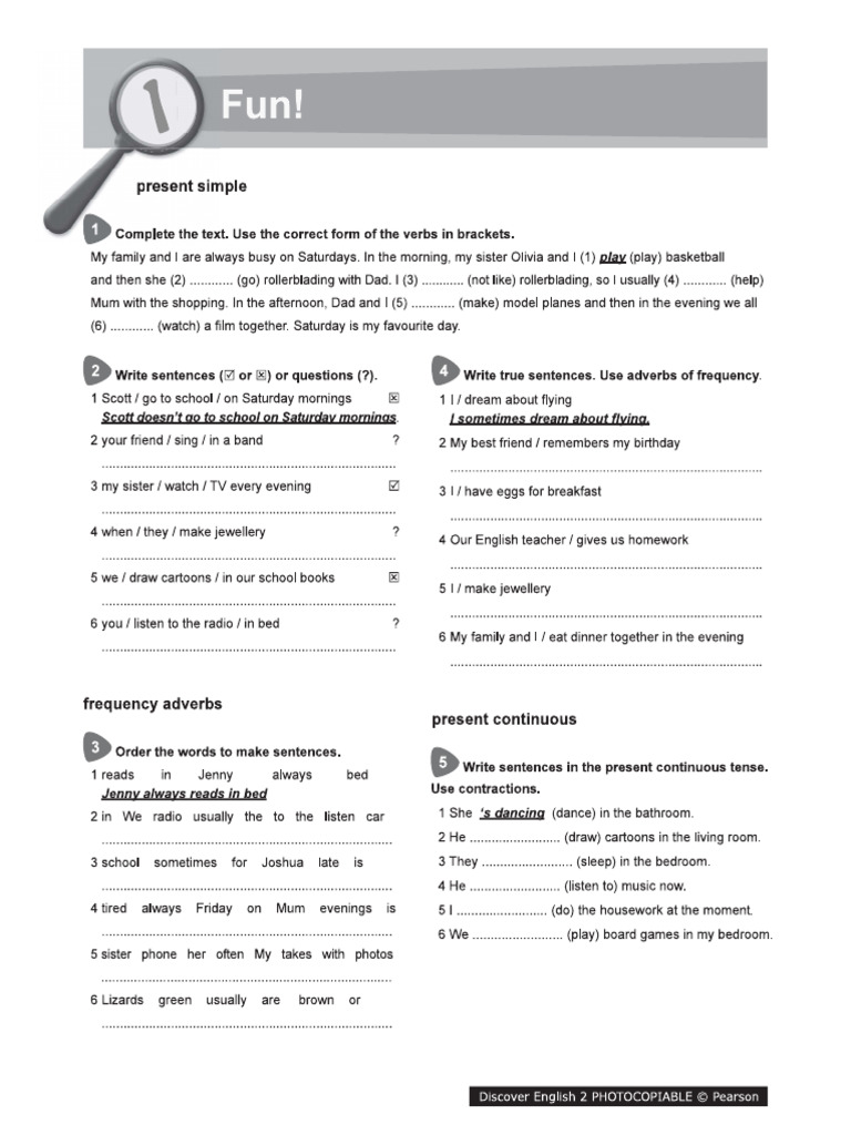 Simple Present VS Present Progressive Exercises | PDF