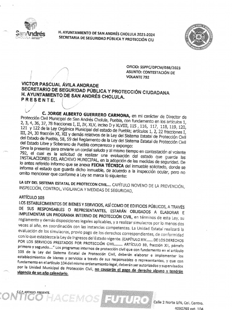 86 Of. Ficha Tecnica Archivo Mpal. | PDF