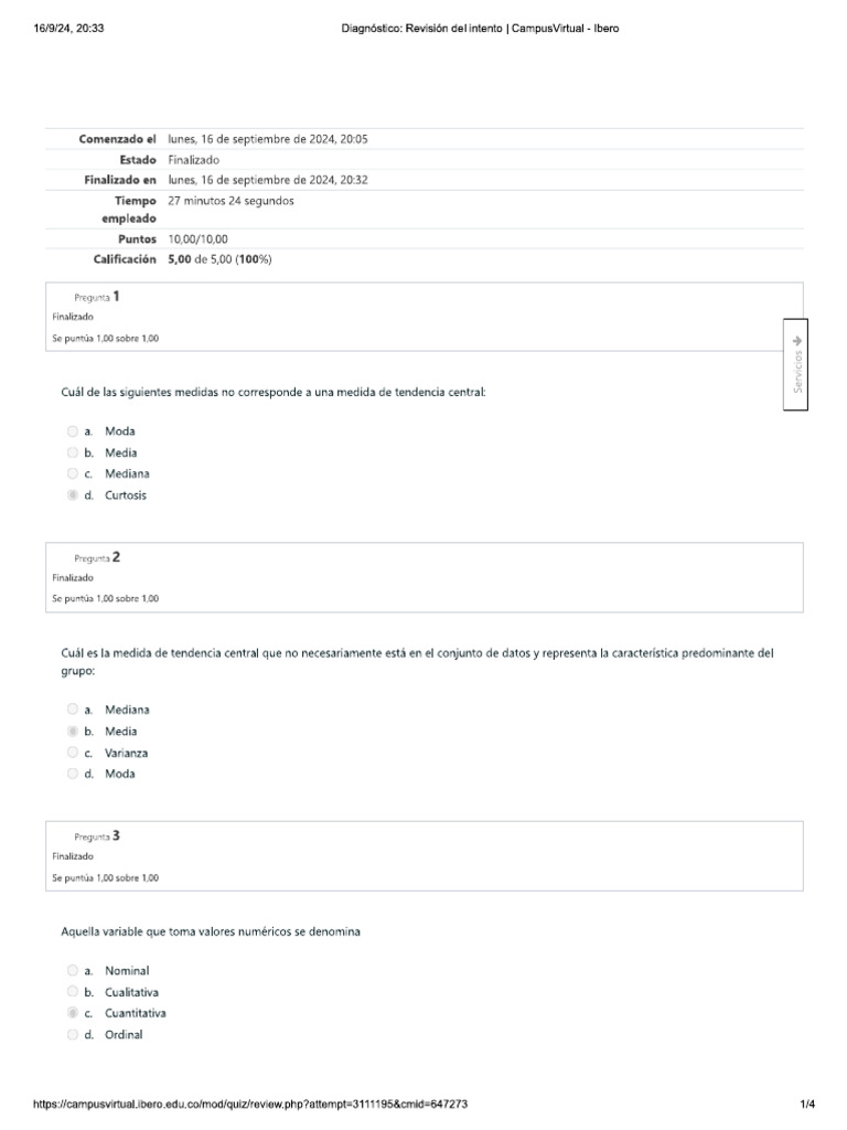 Cuestionario Diagnostico | PDF