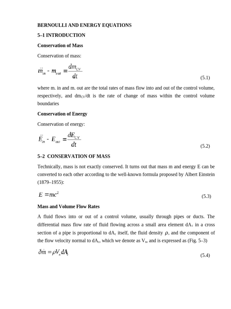 Chapter 15 CFD Bernoulli and Energy Equations | PDF