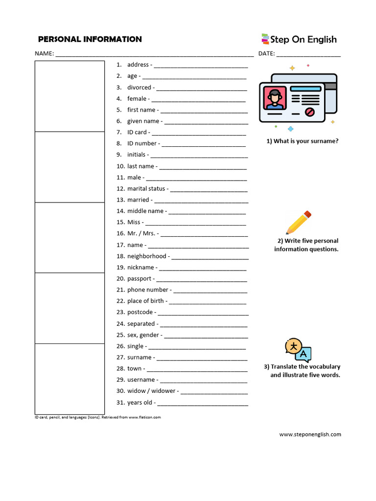 Personal Information EXERCISE | PDF