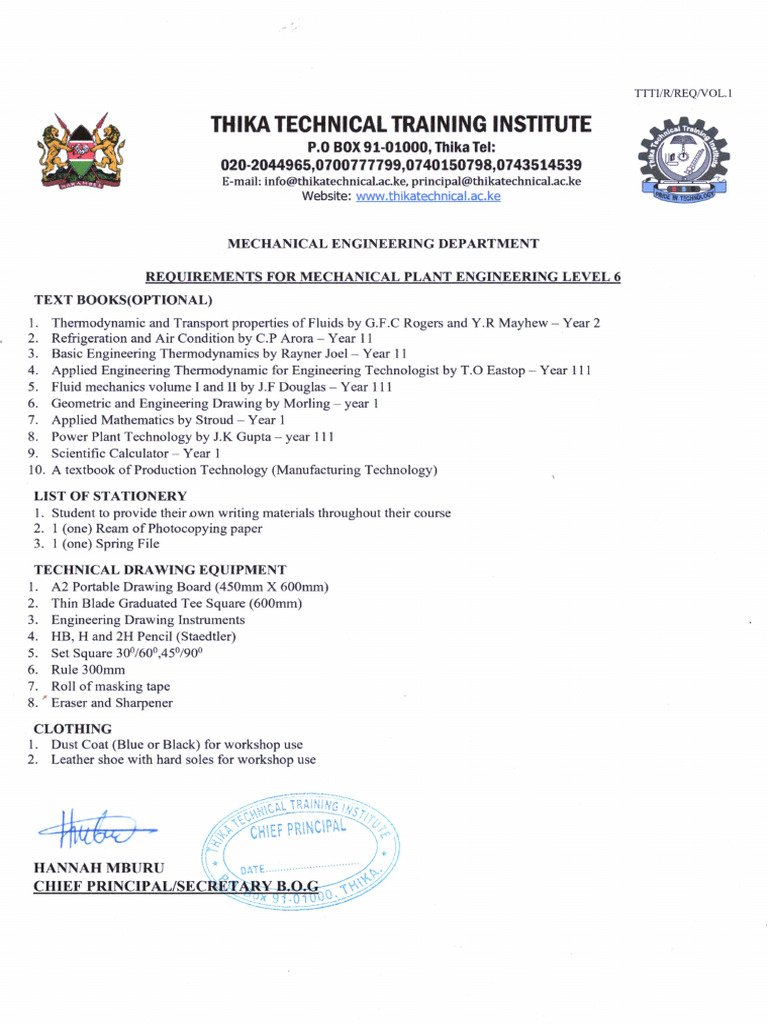 MECHANICAL (PLANT) LEVEL 6 | PDF