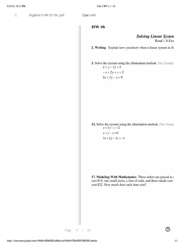 Unit 1 HW ( 1 – 6) | PDF