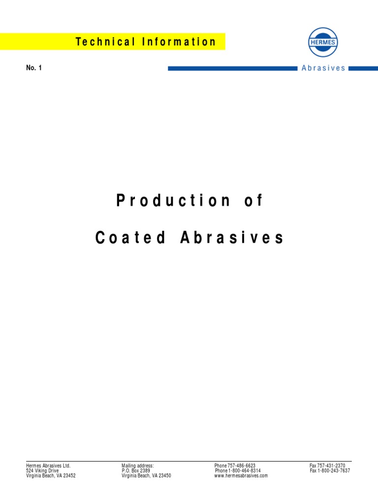 Production of Coated Abrasives: Technical Information | PDF | Abrasive ...