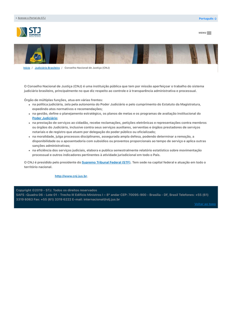 STJ Internacional - Superior Tribunal de Justiça Do Brasil | PDF