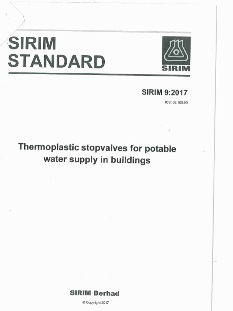 SIRIM 9 Plastic Stopvalve | PDF