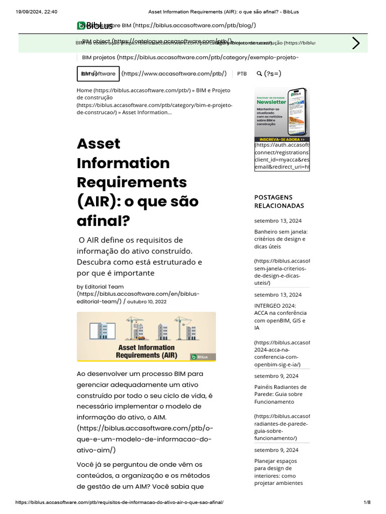 Asset Information Requirements (AIR) - o Que São Afinal - BibLus | PDF