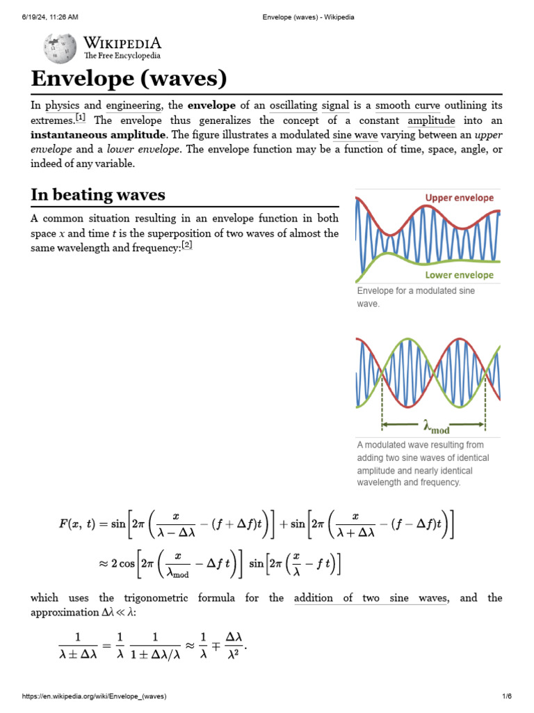 Envelope (Waves) - Wikipedia | PDF